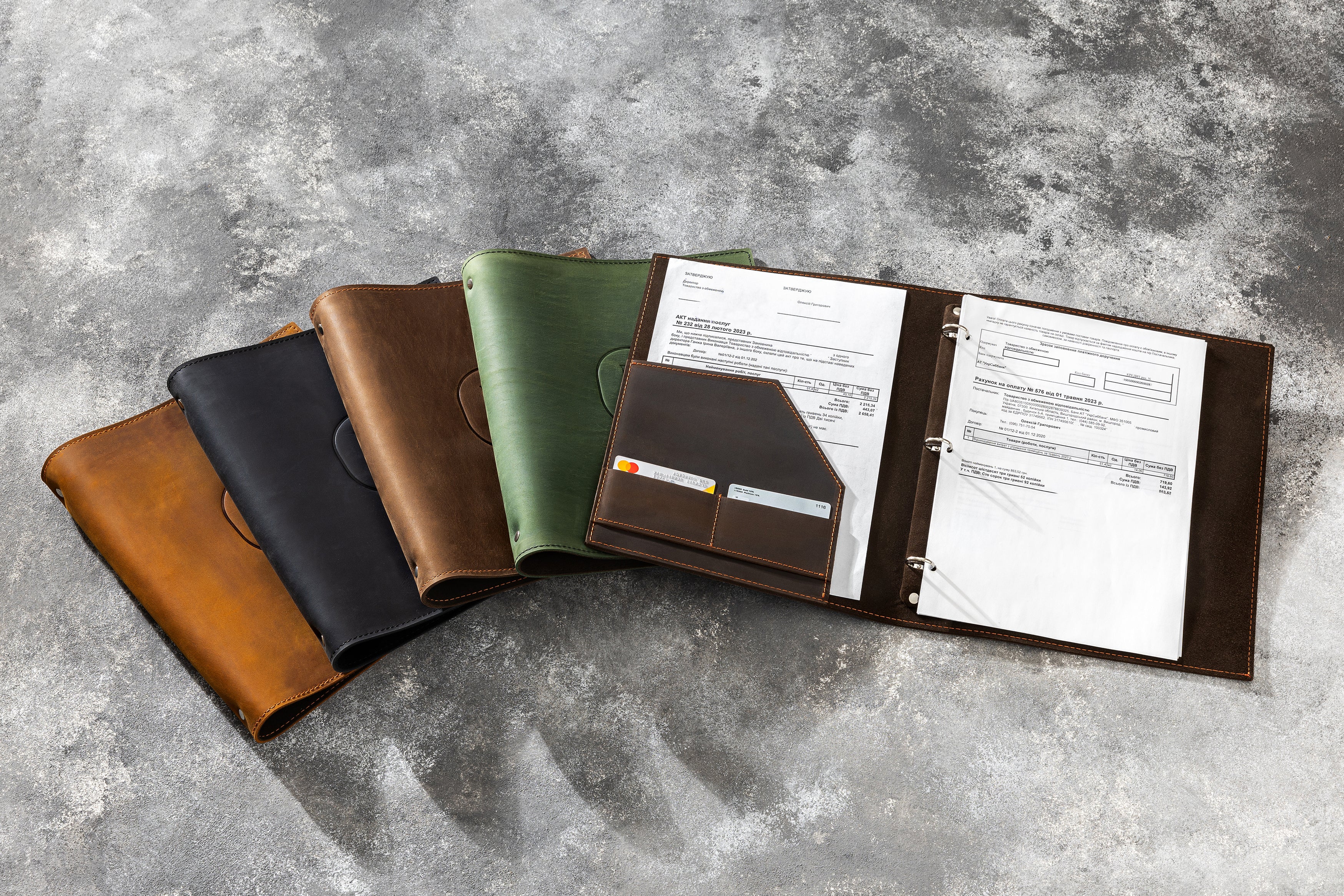 Leather Portfolio Binder with 3-Ring Mechanism – 8.5x11 Document Organ ...