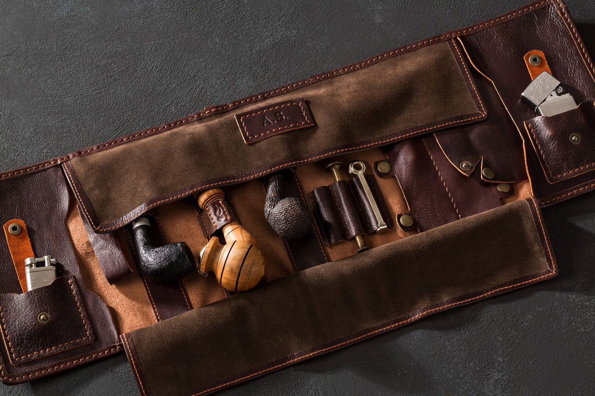 Personalized Leather Pipe Roll Up “New Breath” | Original Pipe Roll fo ...