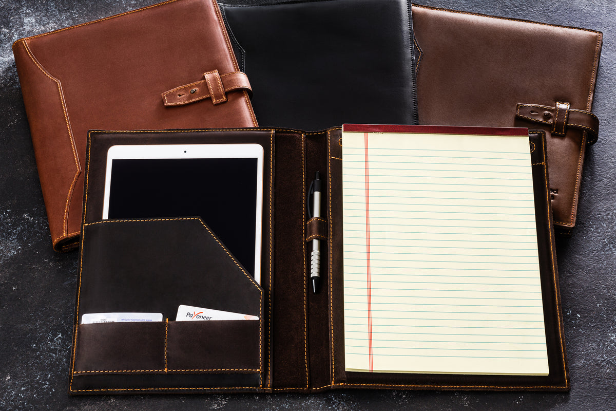 Light Brown Leather Portfolio – Warm, Elegant & Functional | Mureli ...
